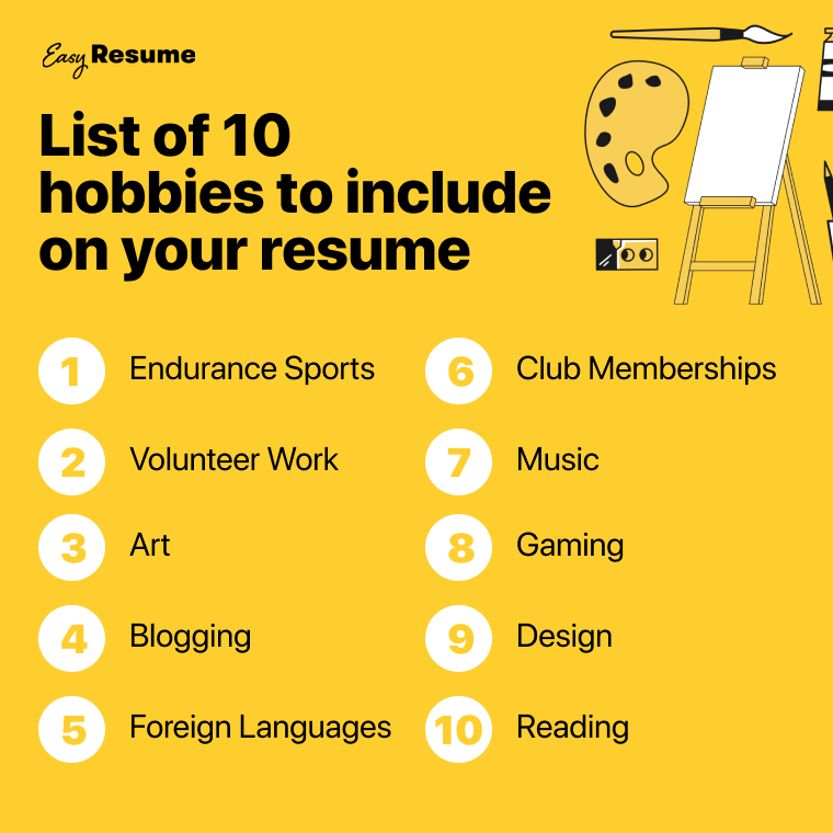 How To Include Hobbies On Your Resume In 2022 With Examples Easy Resume